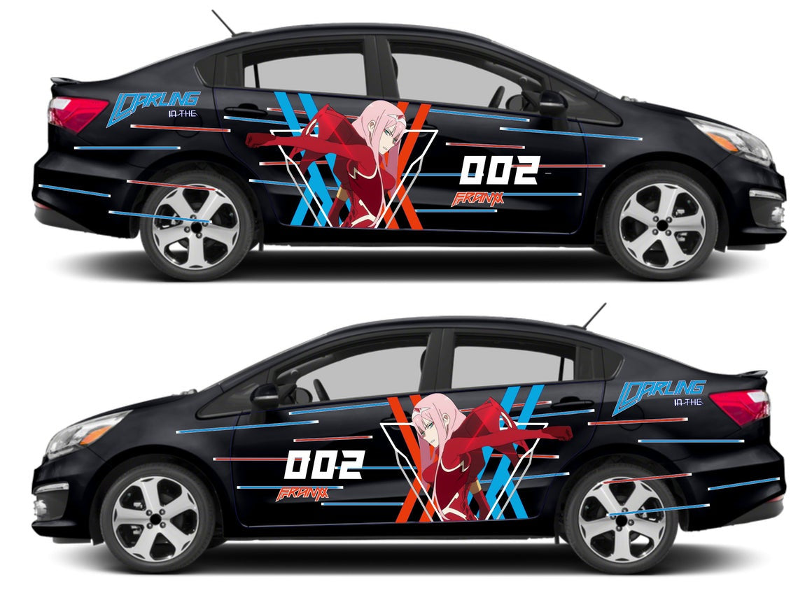 Anime ITASHA ZERO TWO Car Wrap Door Side Stickers Decal Fit With Any C ...