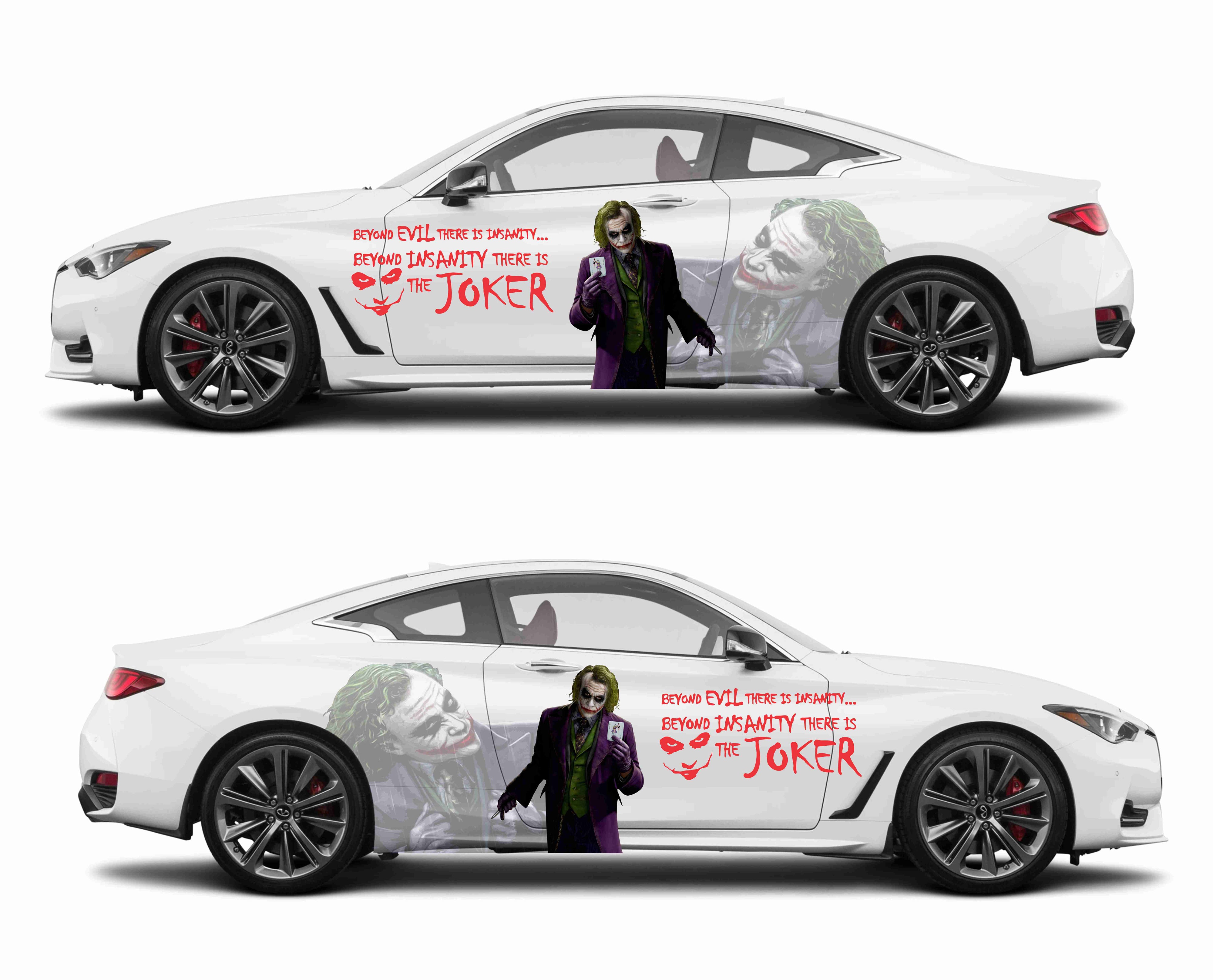 DC Universe Joker Car Wrap Door Side Stickers Decal Fit With Any Cars ...