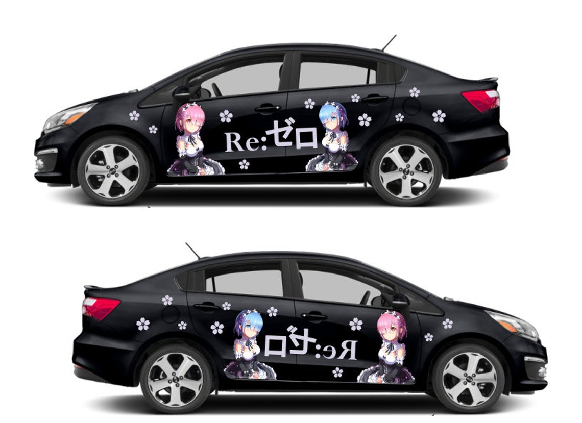 Anime ITASHA Re:Zero Car Wrap Door Side Stickers Decal Fit With Any Ca ...